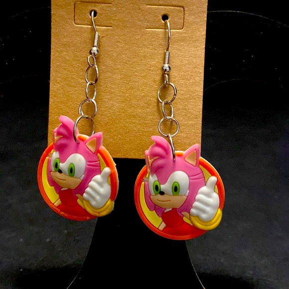 Nintendo | Jewelry | Sonic The Hedgehog Girlfriend Amy Rose Earrings ...
